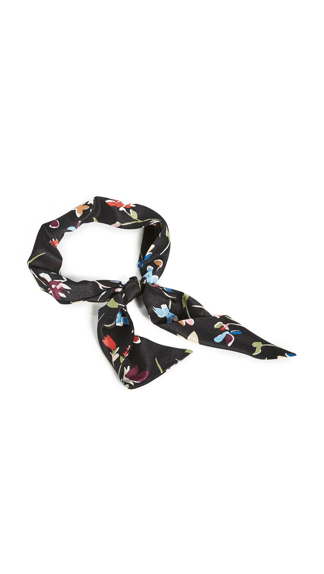 Foutain Multi Rainbow Silk Skinny Scarf Editorialist